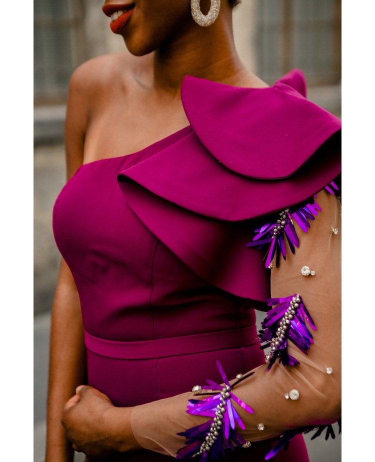 Robe de soirée longue violet Promarried disponible de la taille 38 à 44